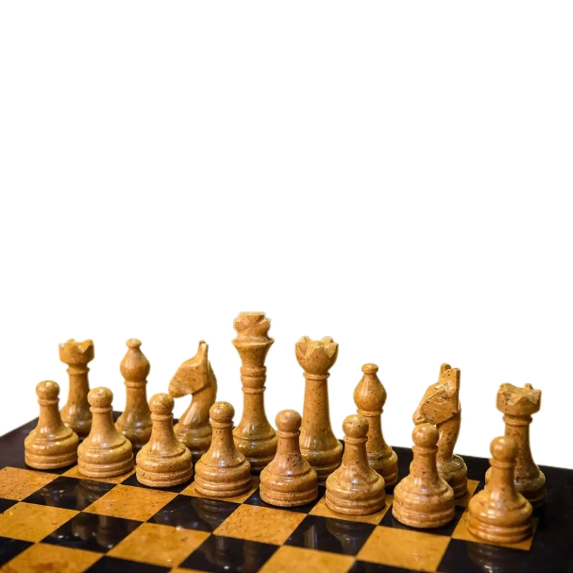Original Handmade Marble Chess Set Black And Golden Hand Crafted Full ...