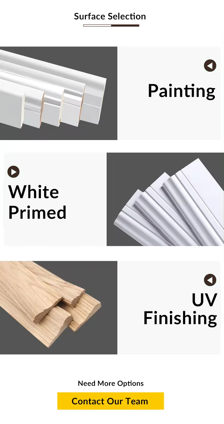 Modern White Primed MDF Baseboard - Easy Install