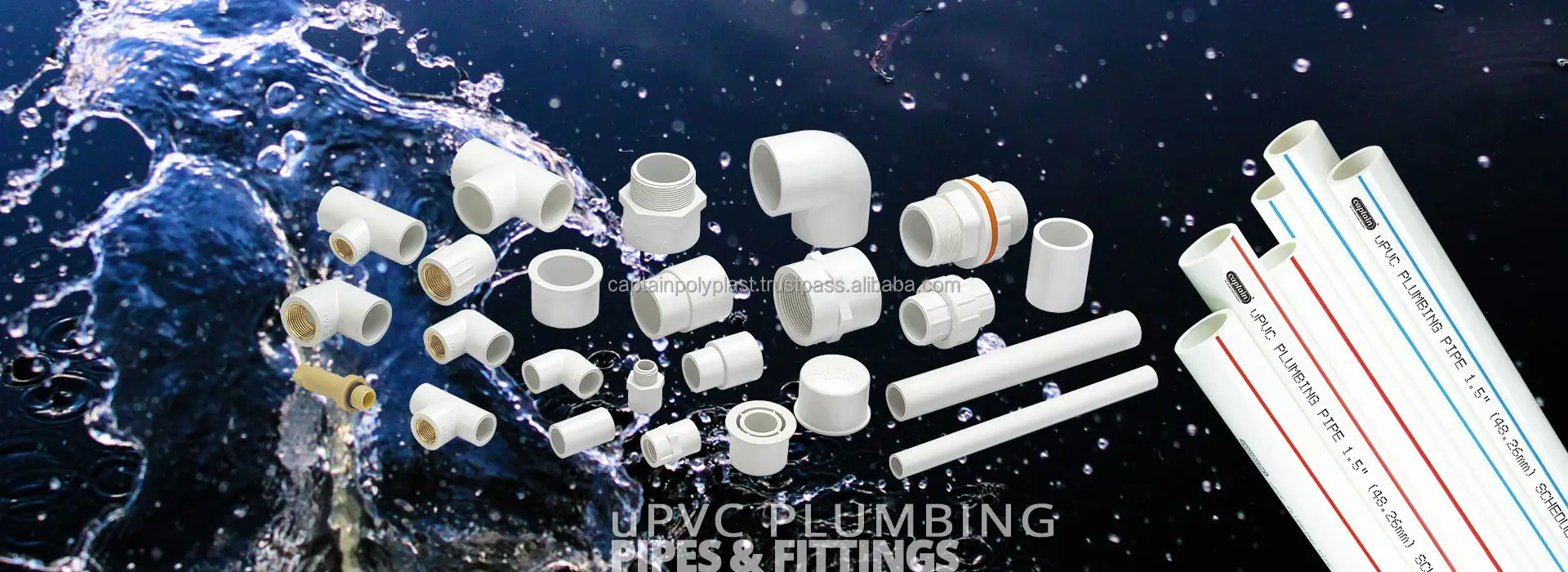 Upvc Water Plumbing Pipes & Fittings From 1/2 Inch To 3 Inch Sch-40 ...