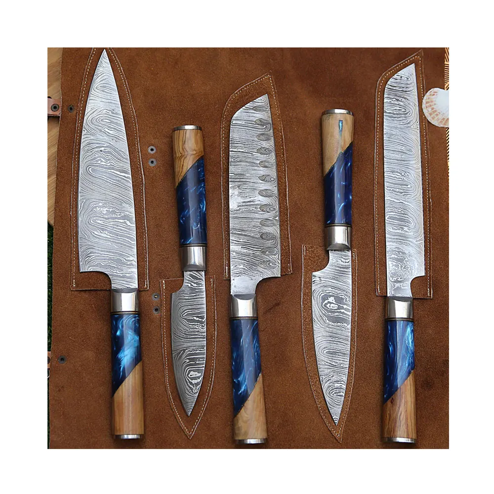 2025 Premium Luxury Handmade 67-Layer Damascus Kitchen Knife Set 5pcs ...