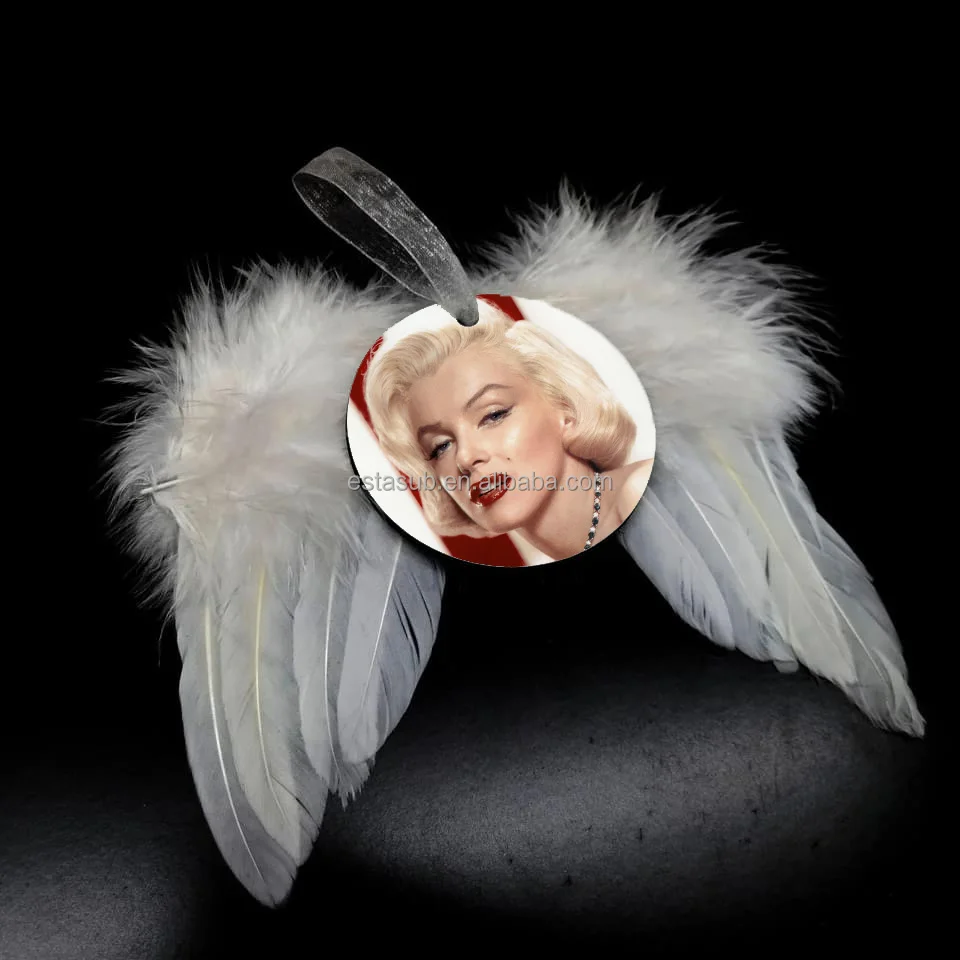 2023 Memorial Blank Sublimation Heart Shape Mdf Feather Angel Wing ...