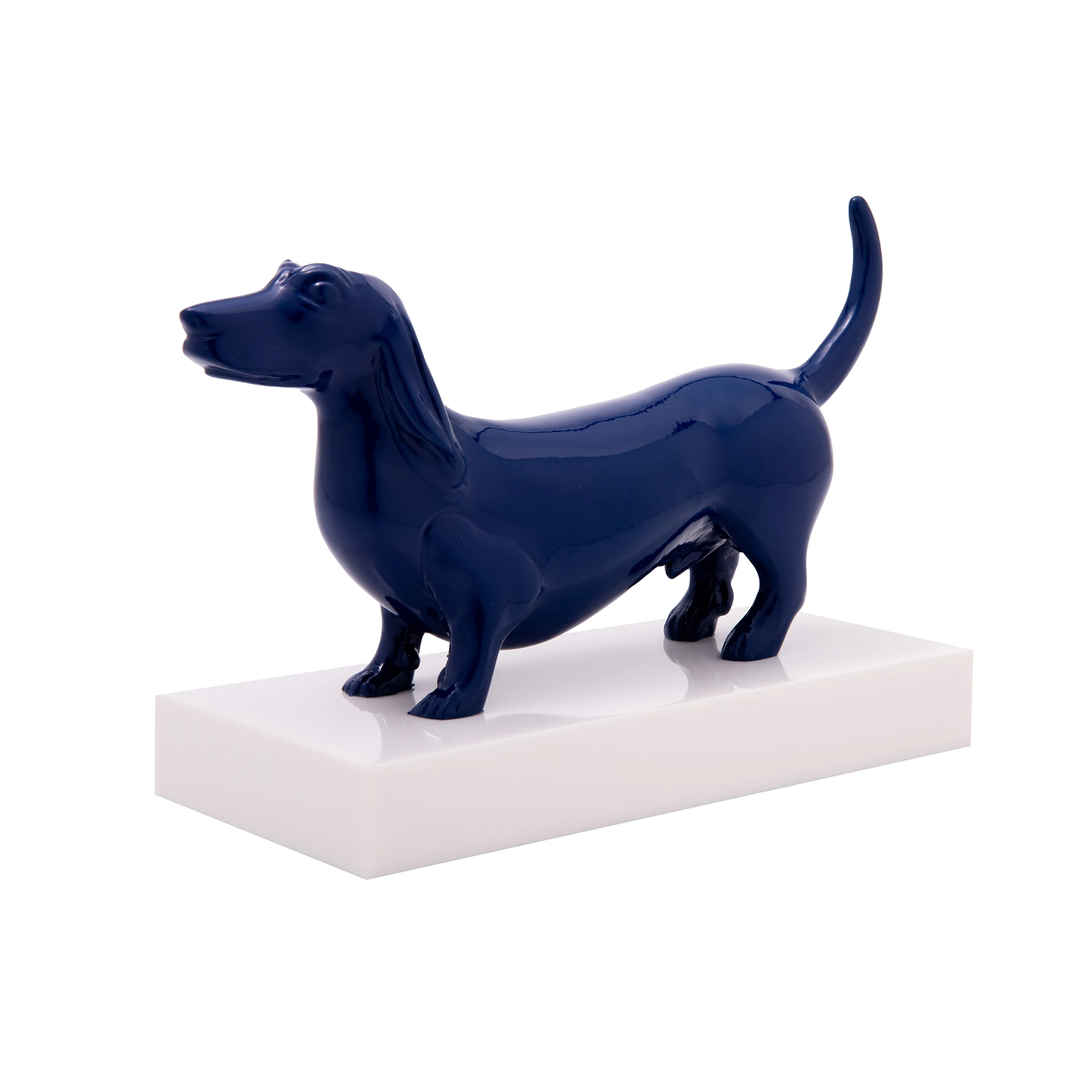 Minimal High Glossy Dog Shape Statue Realistic Canine Figurine For Home ...