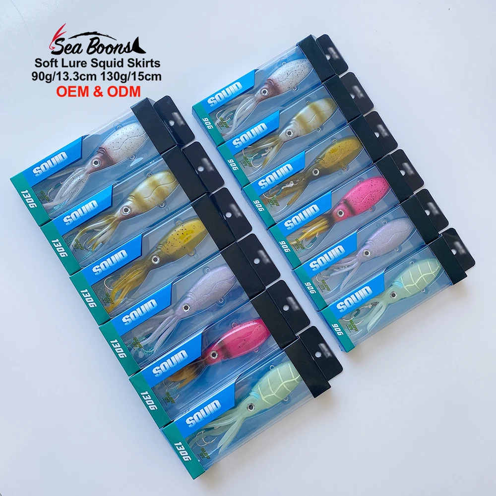 Weihai 90g 130g Squid Fishing Lures with Auxiliary Hooks