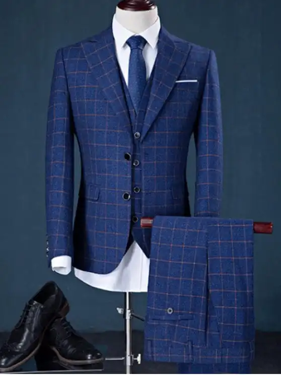 Men 3 Piece Suits Tuxedos Blazers Business Wedding Suit By Fashionista ...