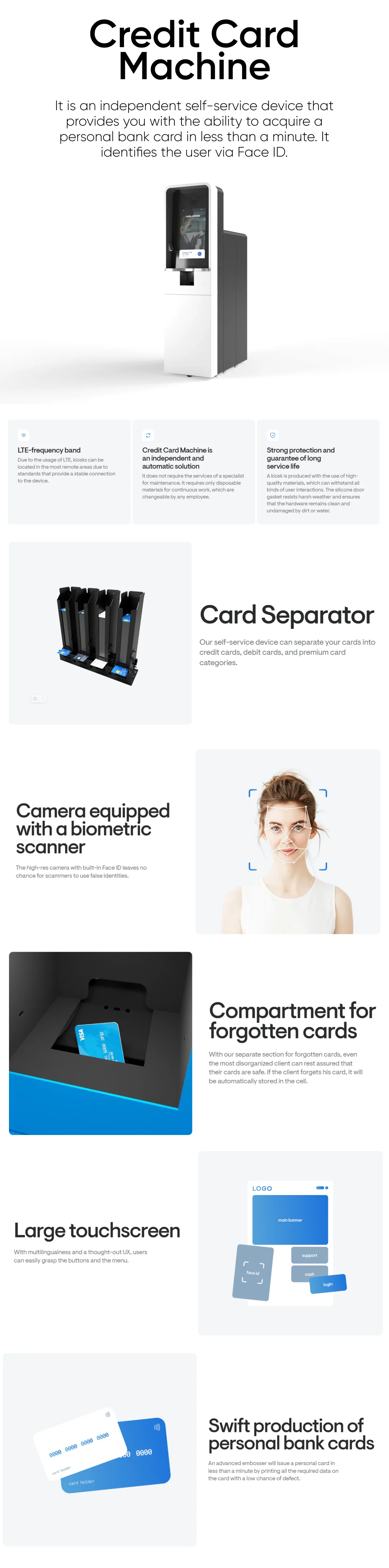 32-inch Capacitive Touch Screen Credit Card Issuing Machine