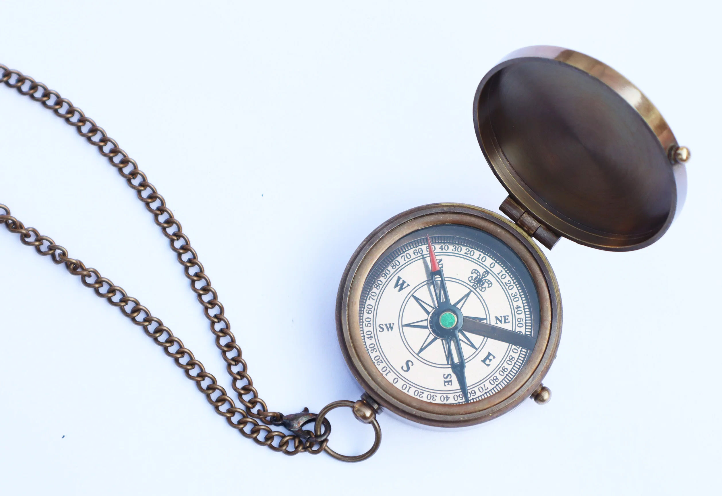 Personalized Brass Magnetic Pocket Compass for Hiking