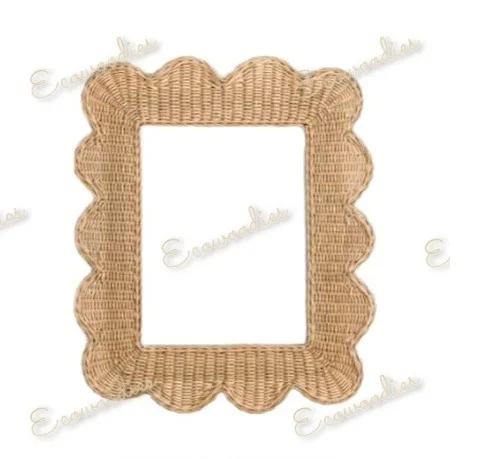 Vintage Style Woven Rattan Picture Frame Table Stand