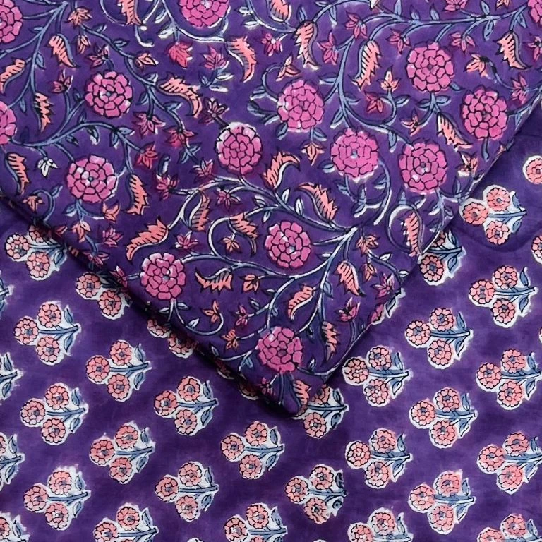 Hand Block Printed Cotton Fabric Beautiful Design Dress Material Fabric ...