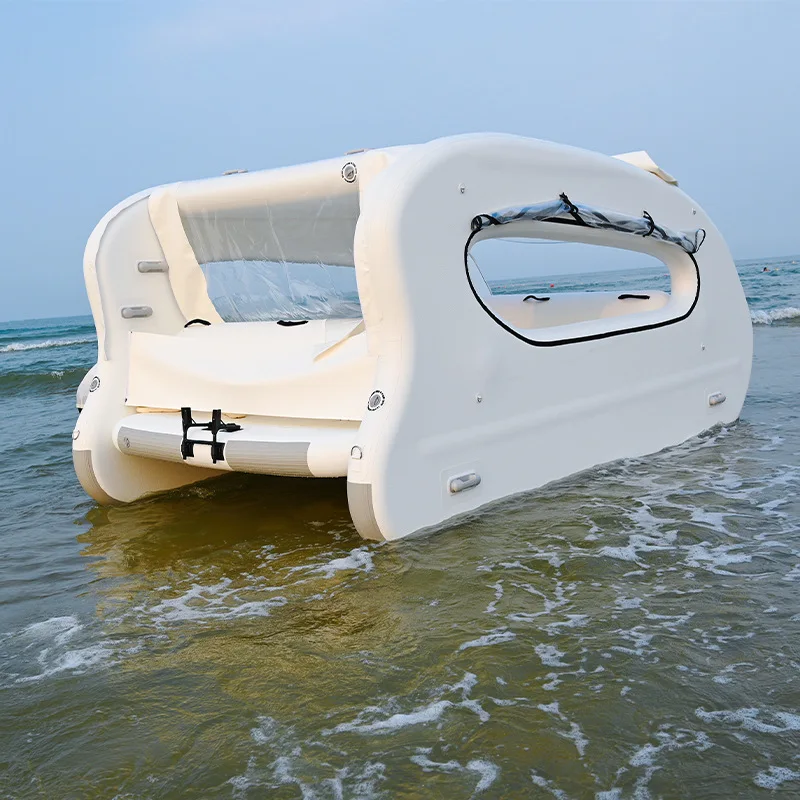 Outdoor Inflatable House Boat Electric Solar Catamaran Folding ...