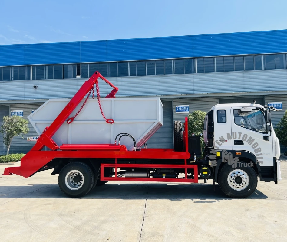 Foton 6 Wheels Skip Loader Compactor Garbage Truck Garbage Bin Skip ...