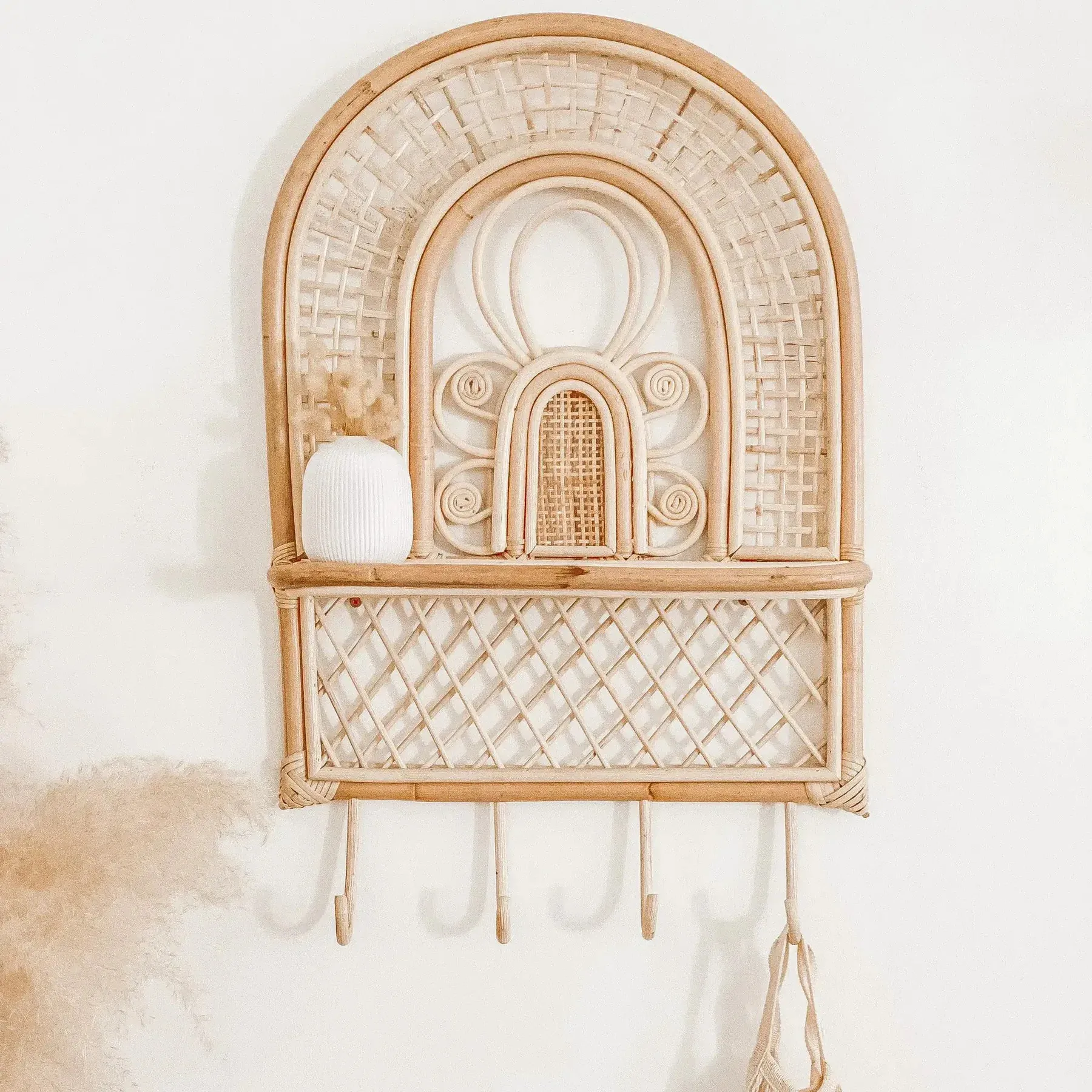 New Innovation Home Organization Rattan Wall Mounting Shelves Storage ...