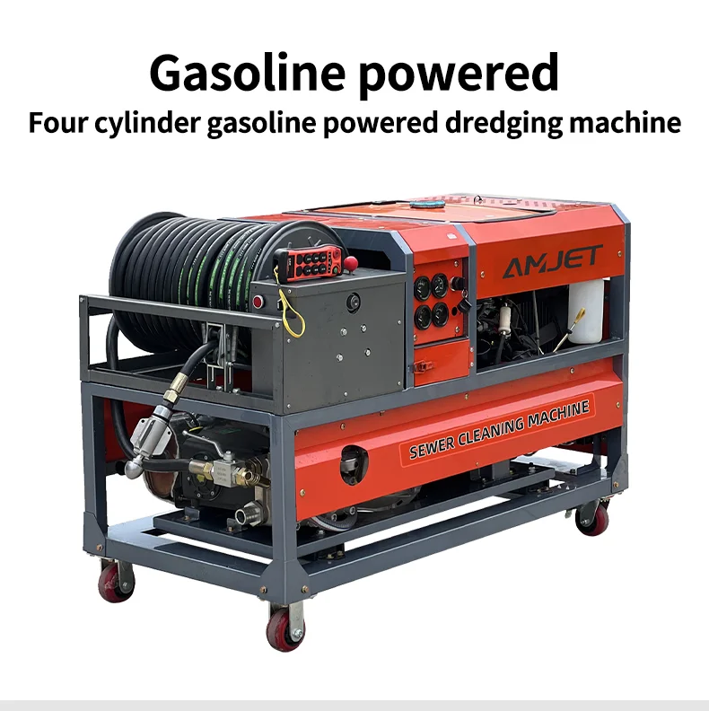 Sewer Cleaning Machine Gasoline Engine Sewer Injector Cleaning Machine 110hp-200bar-160lpm ...