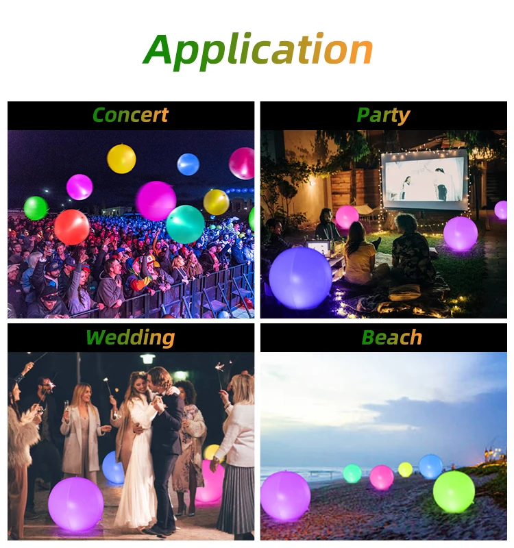 Party Favors LED Beach Ball Adult Kids Toys Inflatable Wireless Remote ...