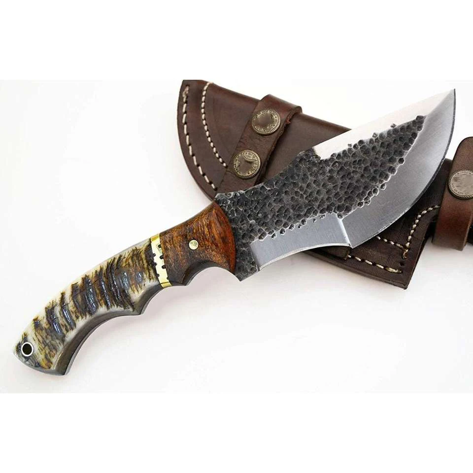 Handmade Hunting tracker Knives Fixed Blade Damascus Steel Camping ...