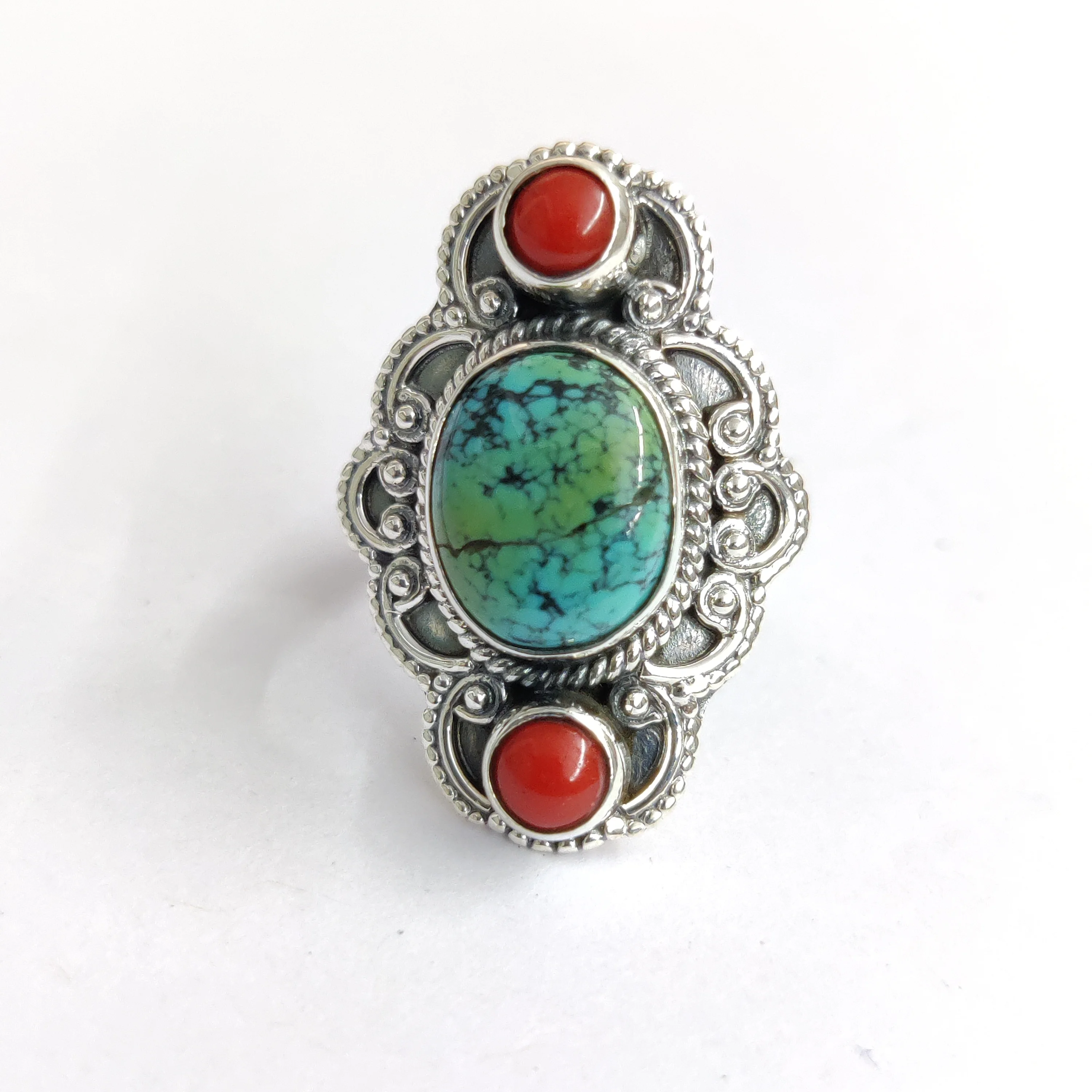 Turquoise & Coral Nepali Silver Boho Classic Wedding Anniversary Party ...
