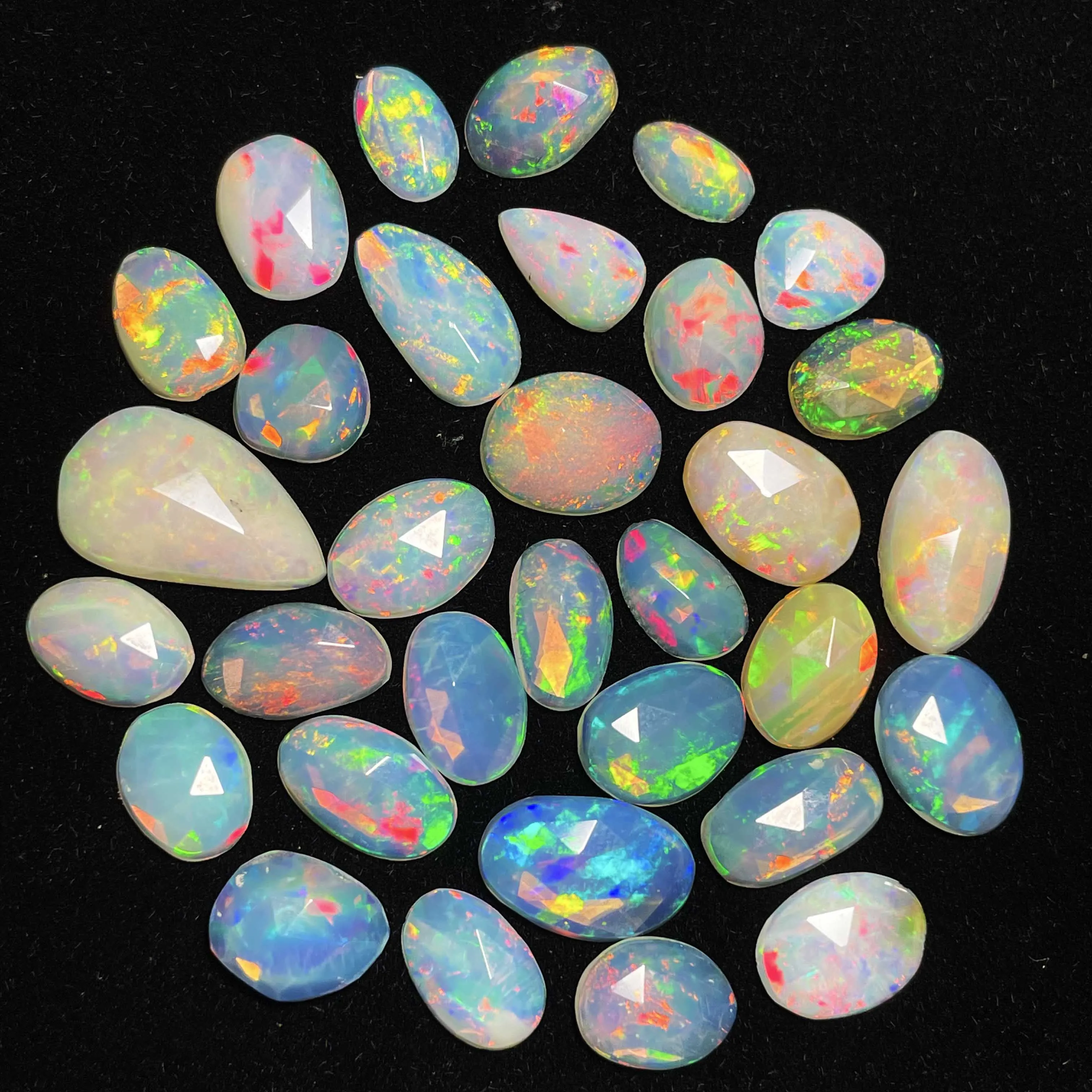 Natural Ethiopian Opal Rose Cut Loose Gemstone Lot 10-12 Pcs 6x8-13x16 ...