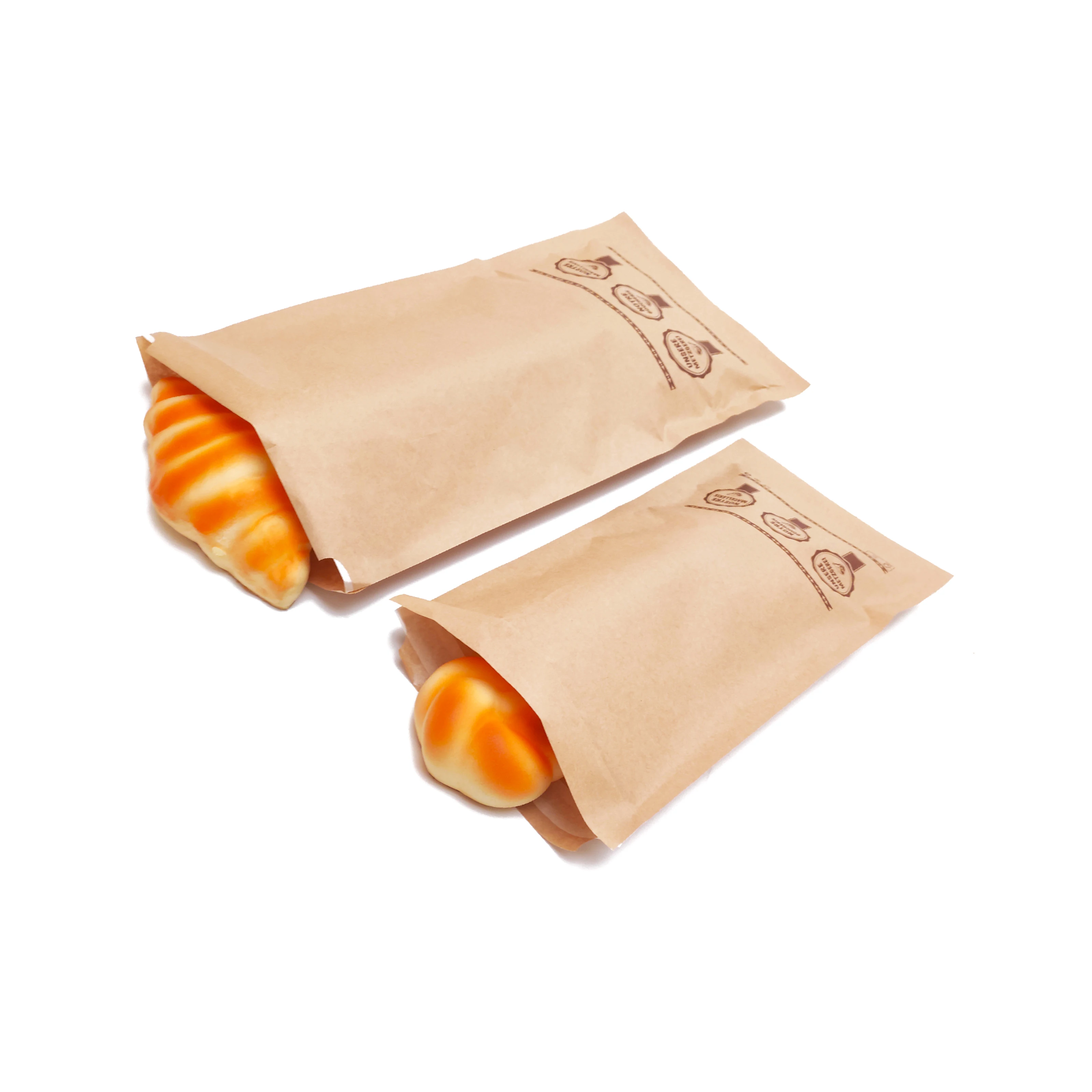 Food Grade Paper Bread Bags Compostable Natural Kraft Paper Bags for ...