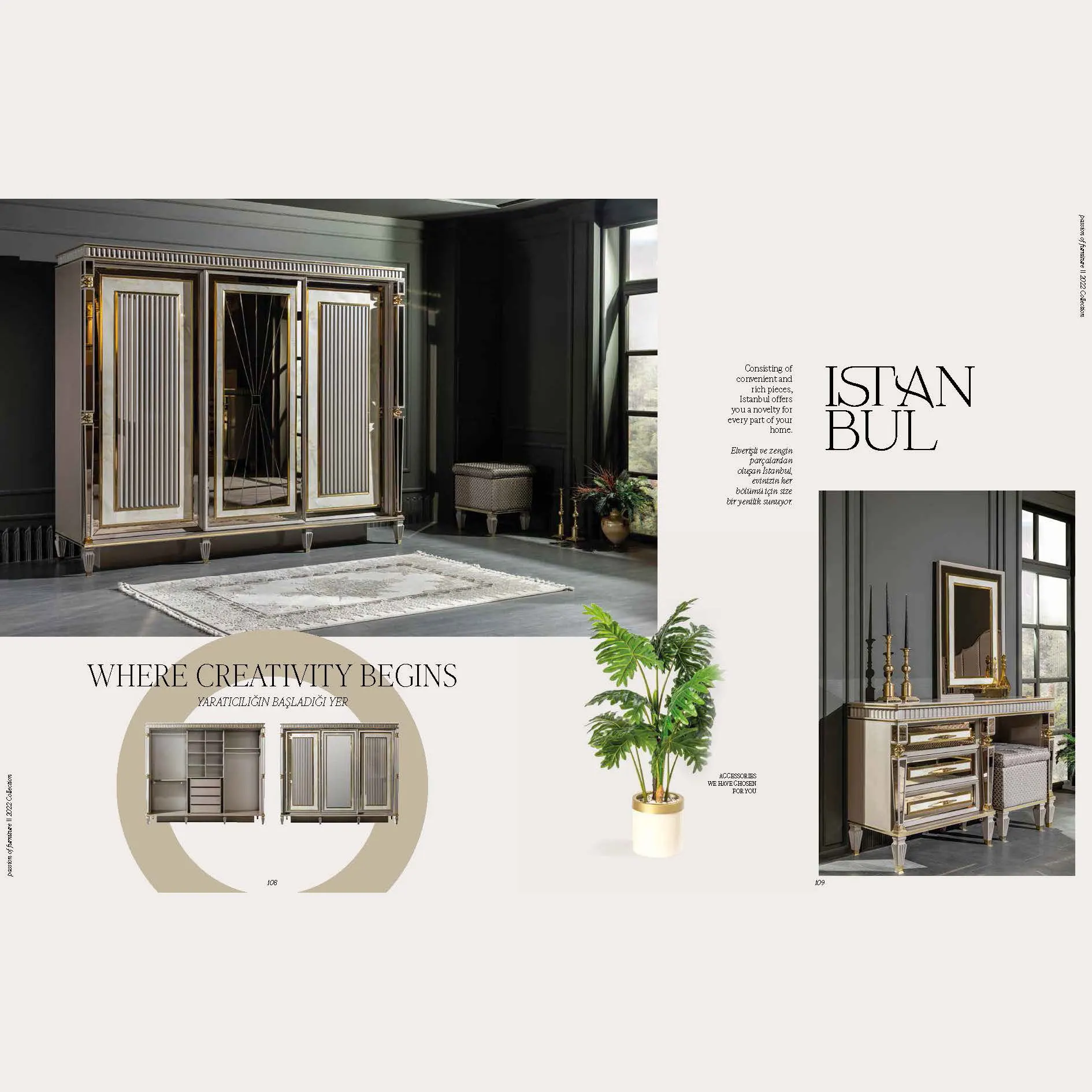 Luxurious Bedroom Furniture Set from Turkey - Customizable
