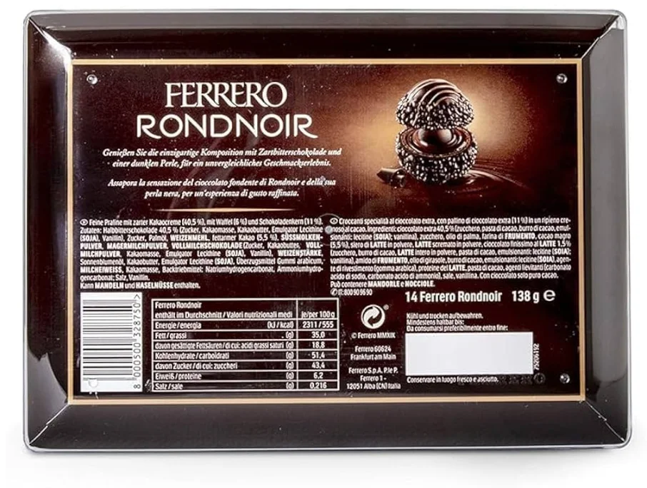 Ferrero Rondnoir 375g - Premium Bittersweet Chocolate
