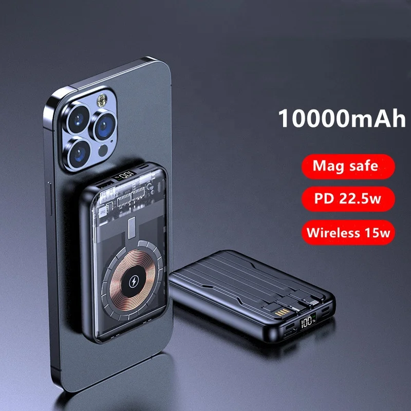 22.5w Transparent Magnetic Ultra Thin Power Bank 15w Fast C Wireless ...