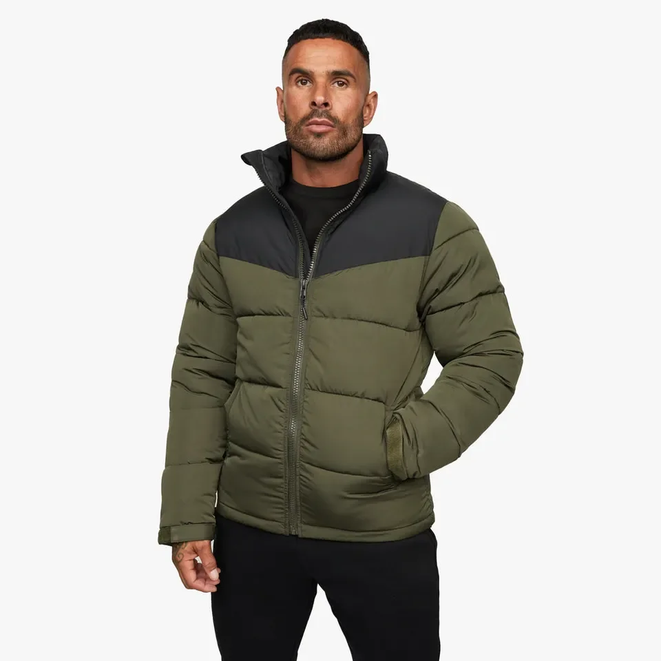 Custom Winter Puffer Jacket For Men Stand Collar Casual Outwear High ...