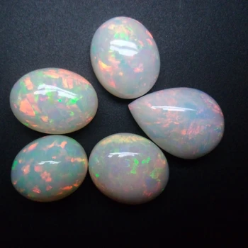 Natural Semiprecious Gemstone Welo Fire Ethiopian Opal Loose Gemstone Cabochon Oval Shape Custom ...