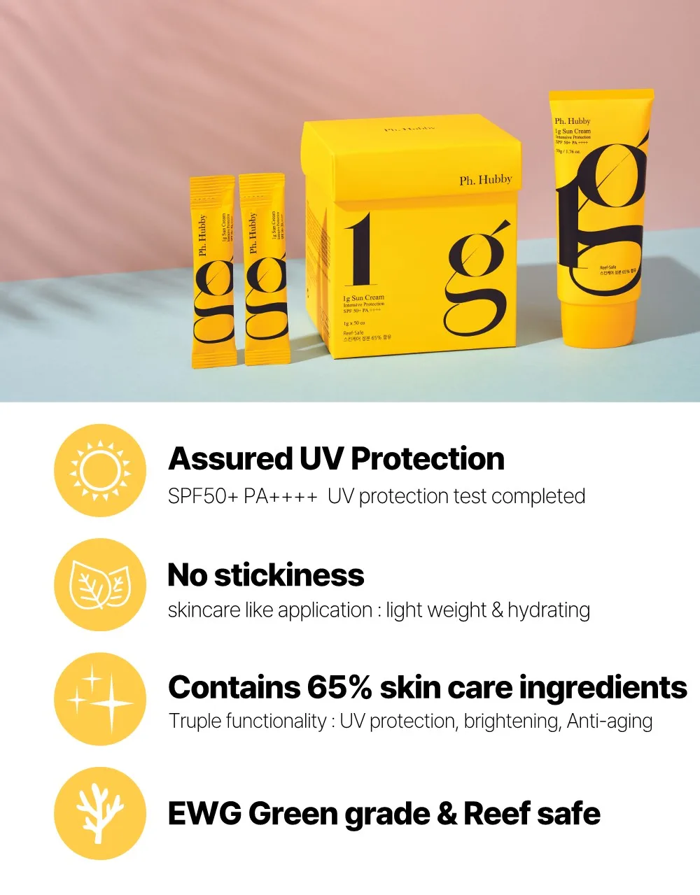 PH.HUBBY 1g Sun Cream - Intensive Protection SPF50+ PA++++