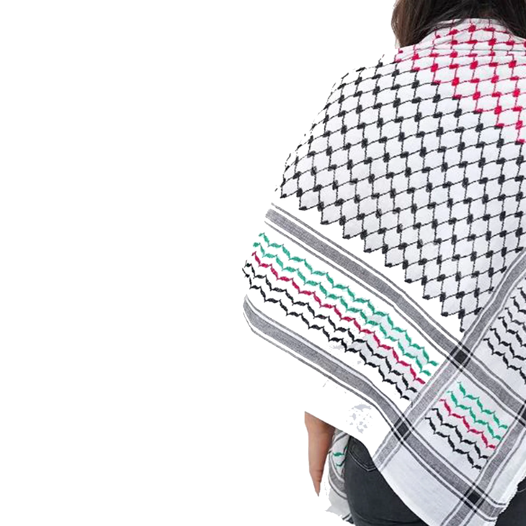 Custom Shemagh Desert Keffiyeh Arafat Square Scarf 100% Cotton