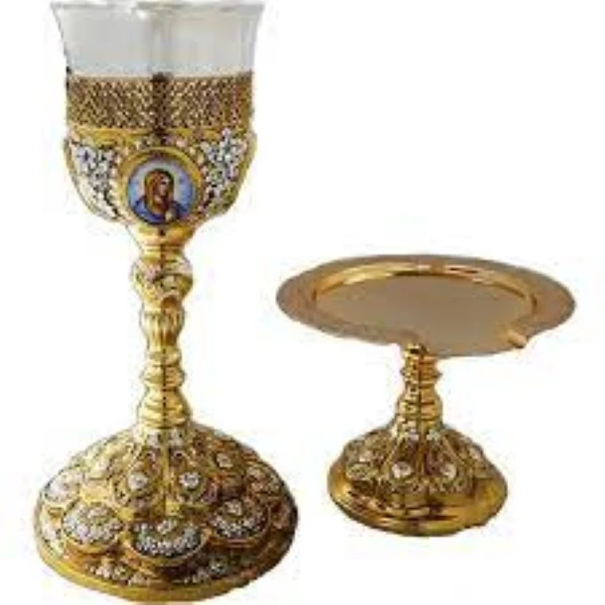 Vine Embossed Priest Chalice and Paten Set Church Eucharist Sacrament ...