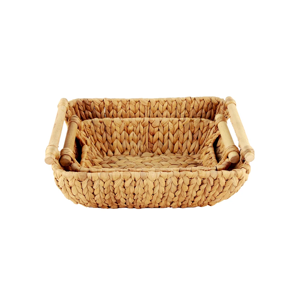 Water Hyacinth Storage Baskets Multifunction Rectangle Sustainable ...