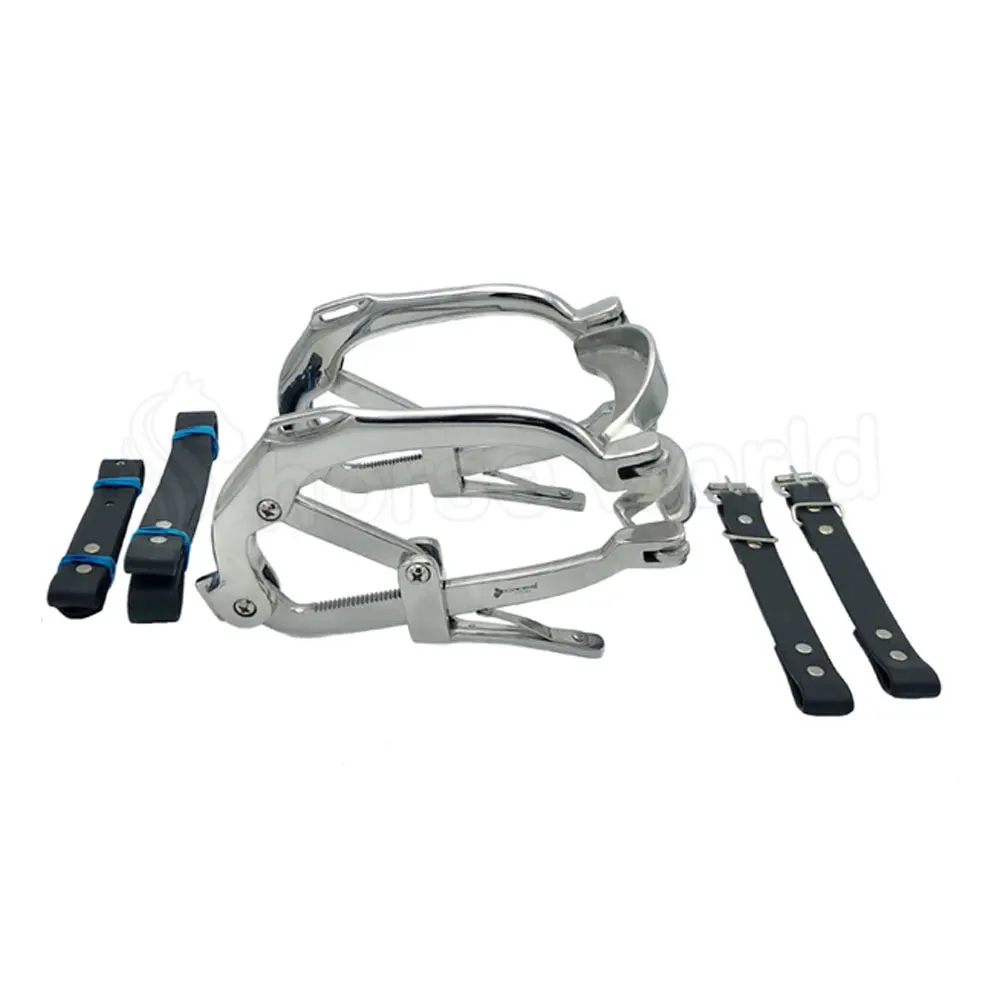 Veterinary Horse Mouth Gag Stainless Steel Leather Horse Farrier Tool ...