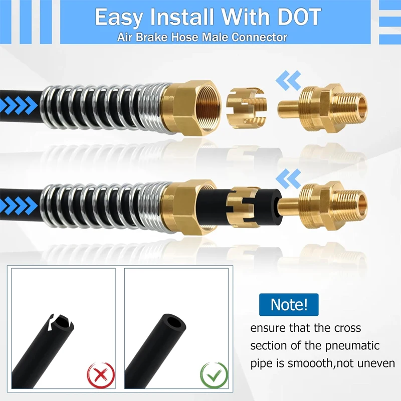Heavy Duty Brass Dot Air Brake Hose End Fitting Male Connector - Buy ...