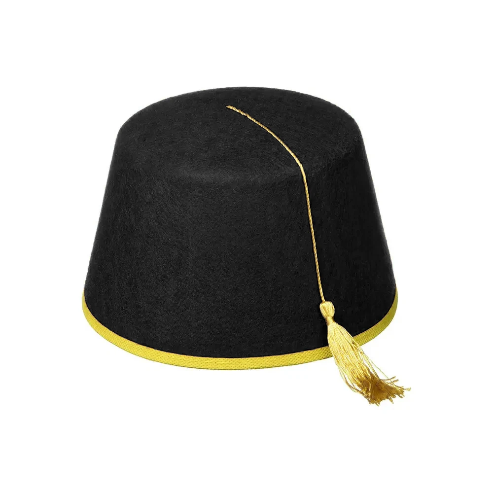 Masonic Regalia Cap Masons Fez Hat White With Gold Tassel Gold As ...