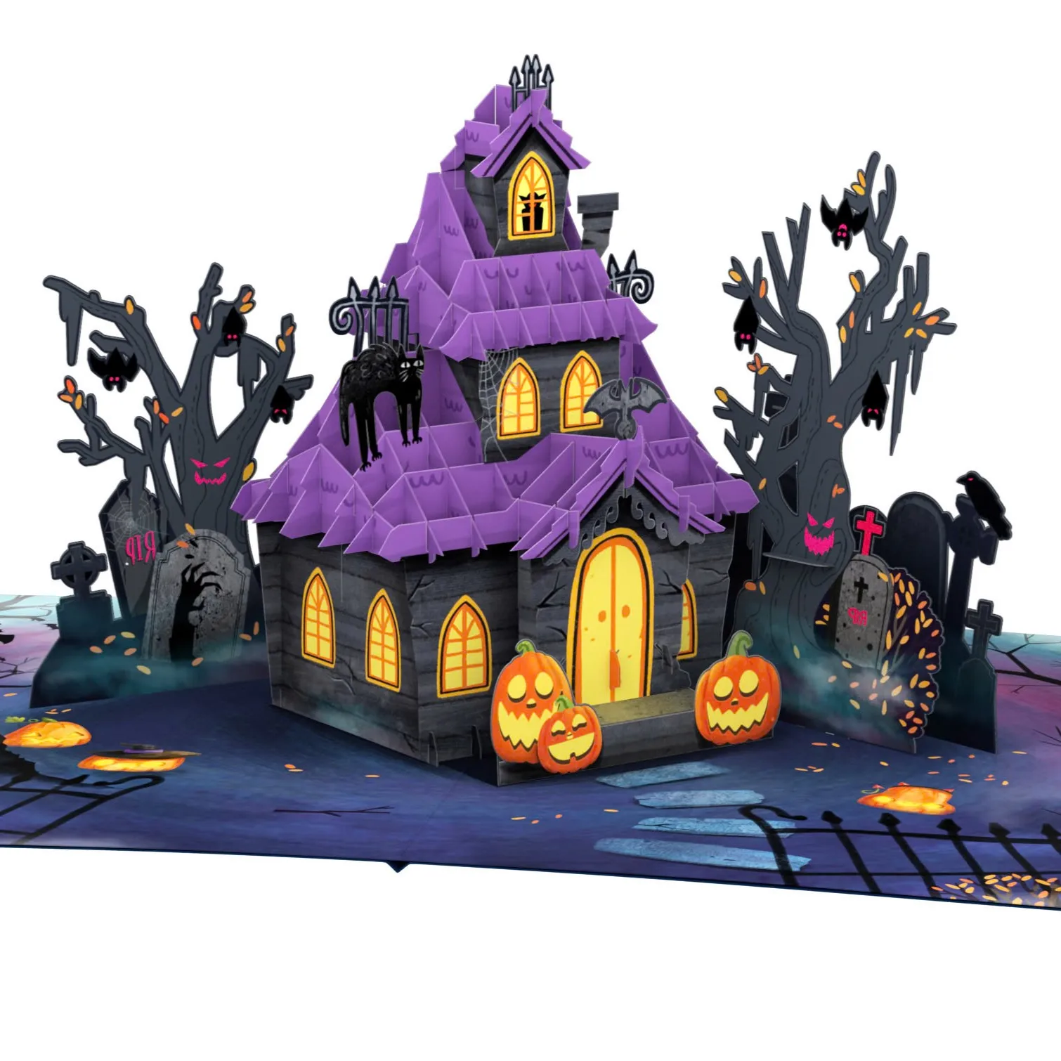 Spooky House Halloween Theme Ghost Pop-Up Card Halloween 3D Greeting ...