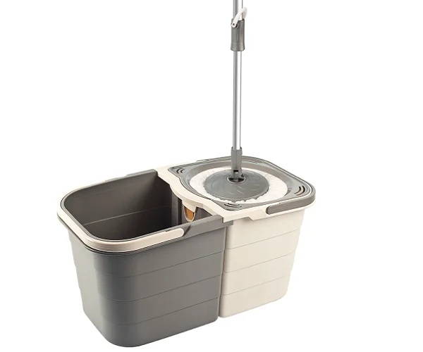 Double Bucket Spin Cleaning Mop Set Separated for Clean and Dirty Water ...
