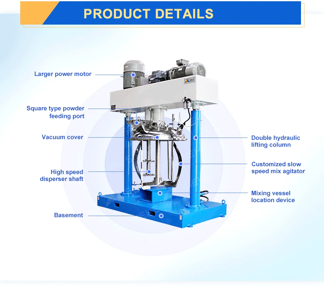 Dual Shaft Multi Functional Dispersing Mixer For High Viscosity Mixing ...