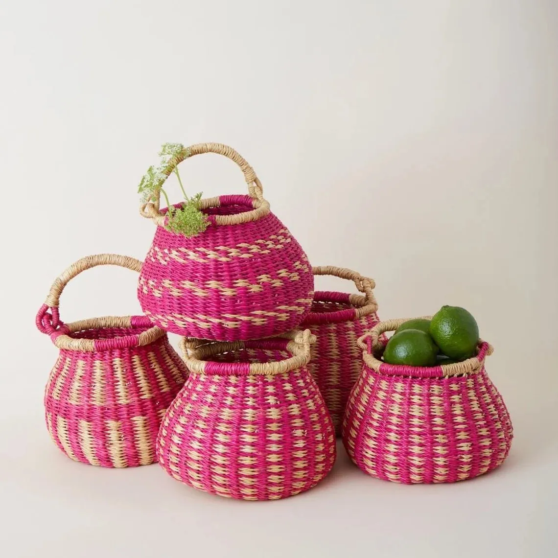 Cheap And Beautiful Natural Seagrass Bolga Basket Handmade Colorful ...