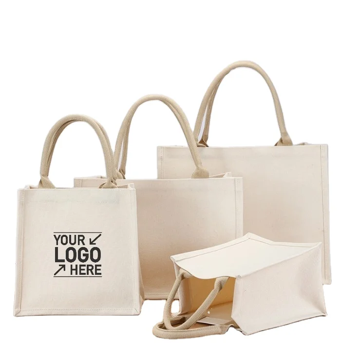 Wholesale Blank Linen Shopping Bag Flax Handbag Blank Linen Handbag ...