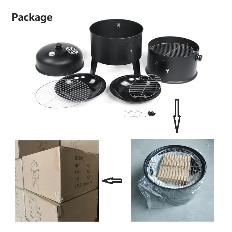 Hot Sale 3-layer BBQ Grill Tower Vertical Barrel Charcoal BBQ Smokeless ...