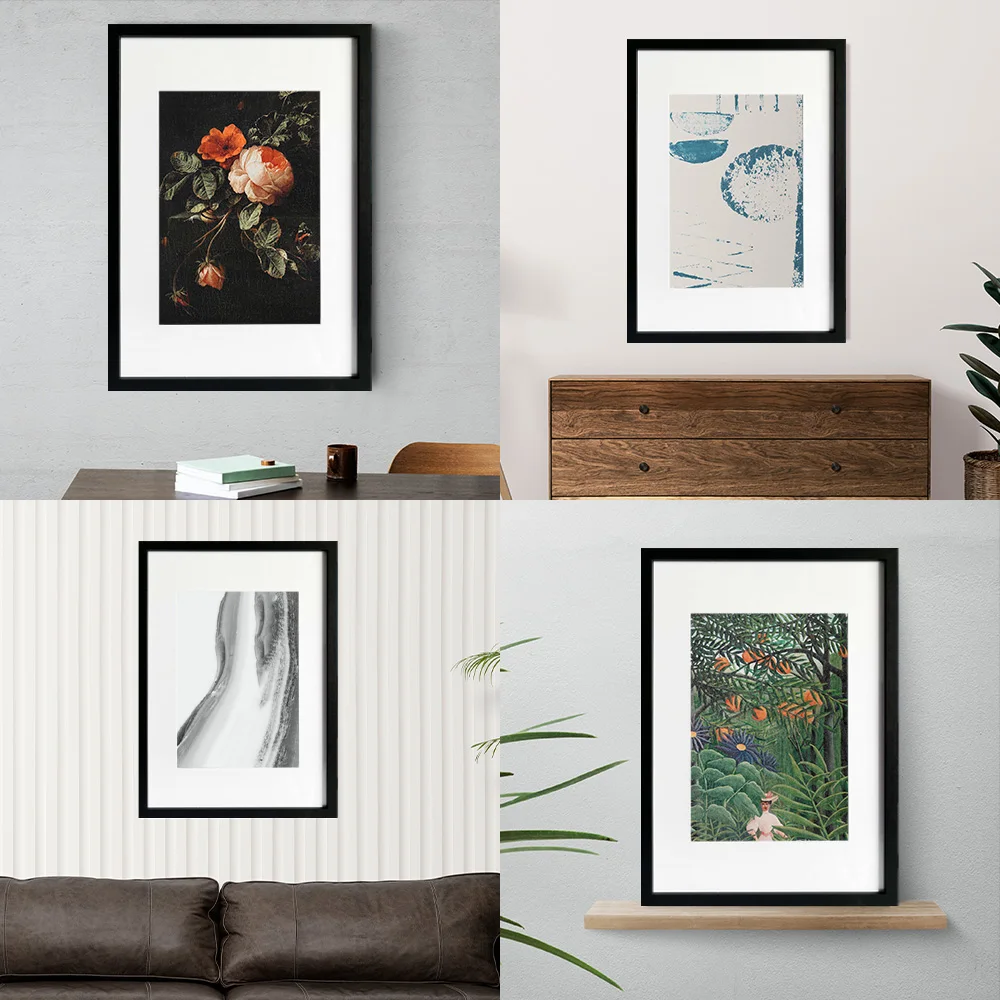 A4 & A3 Poster Frame for 6x8 Pictures - Black Wood Frames