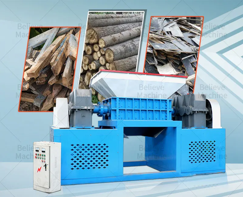 2024 New Chopwood Shredder Machine Mini Double Shaft Shredder Machine ...
