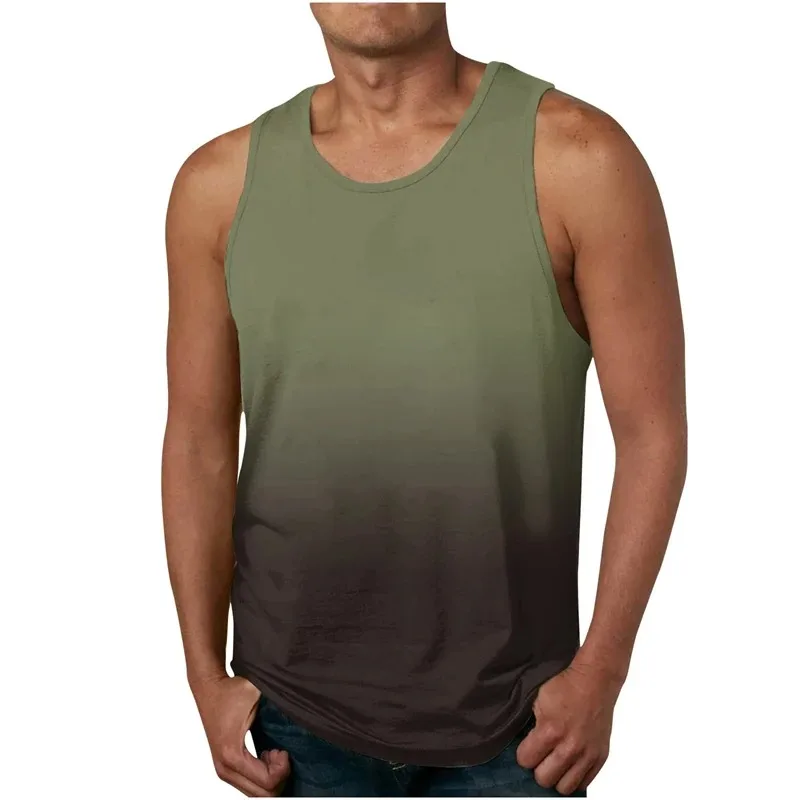 Best Selling Men's Casual Graphic Knitted Vest Digital Printing Gradual ...