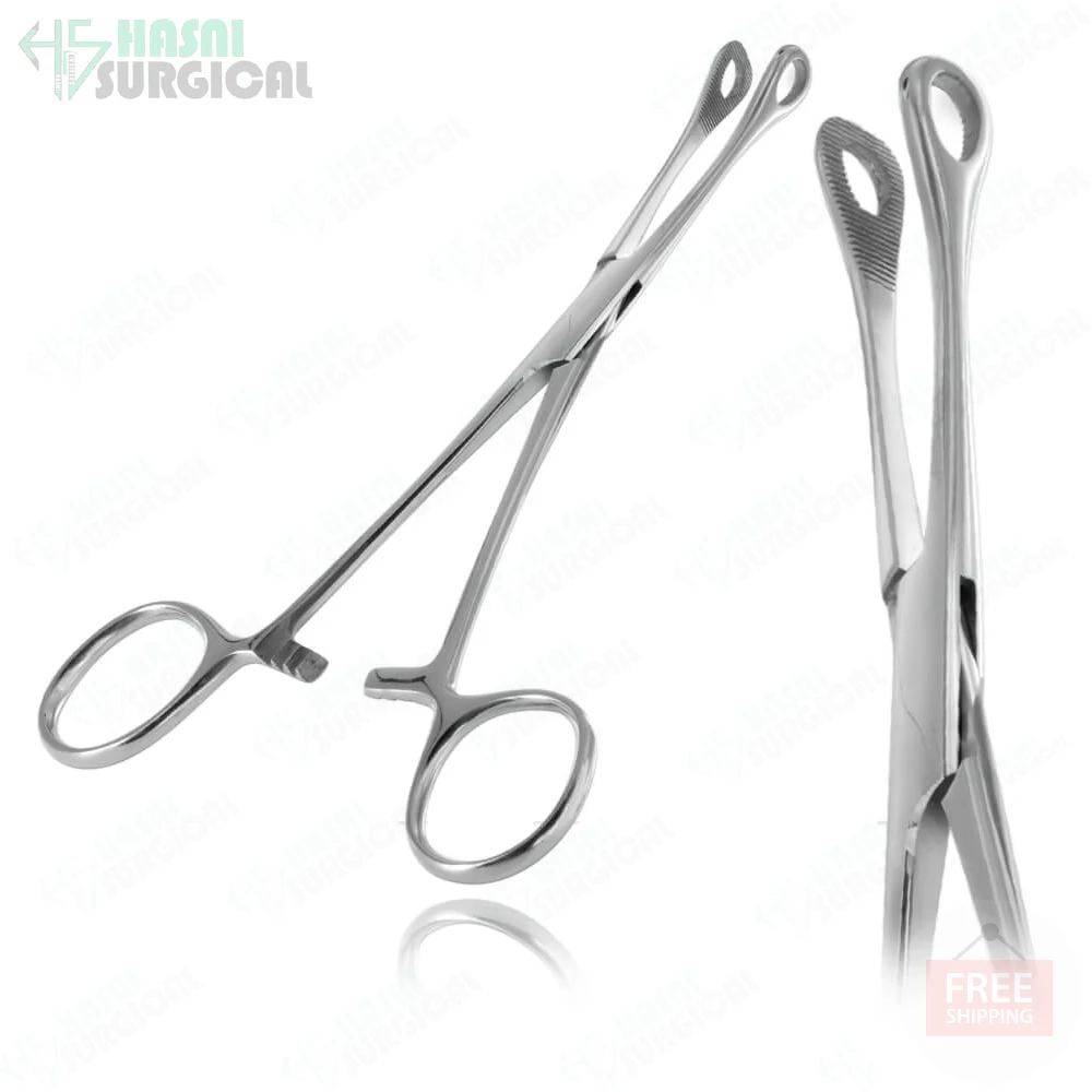 Sponge Holding Forceps Serrated Surgical Body Piercing Gynecology Tool ...