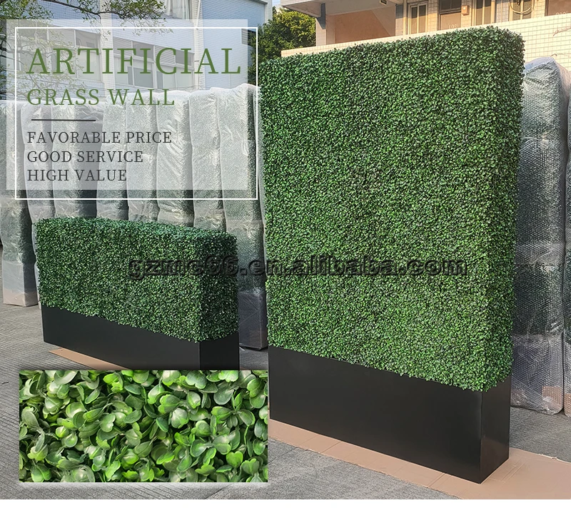 Plastic Green Grass Wall - High Simulation Artificial Hedge