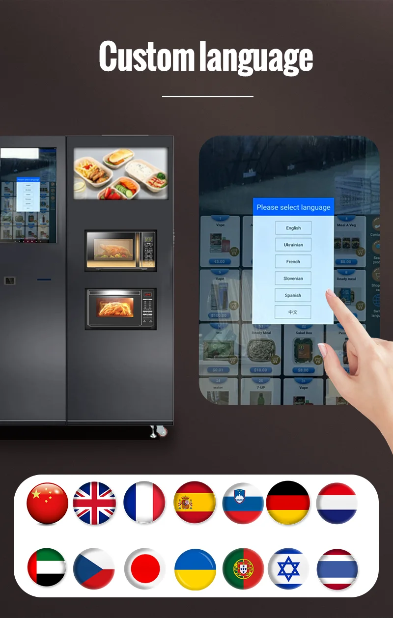 Airport Station Heating Bento Lunch Box Hot Food Vending Machine with ...