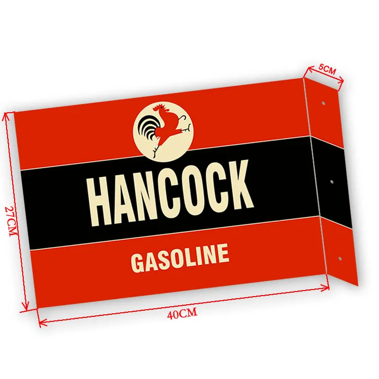 Hancock Gasoline - Custom Double Sided Metal Signs