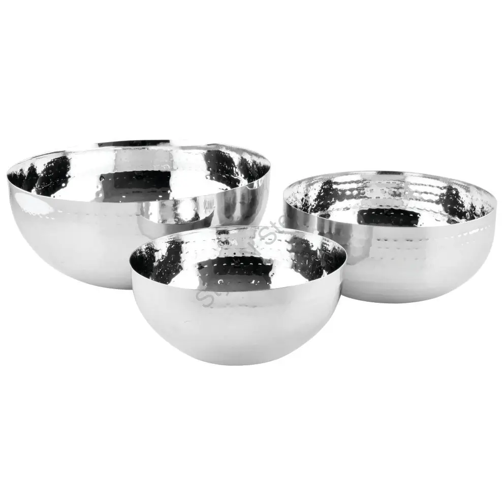 Stainless Steel Round Bowl 3-piece Set With Hammered - Buy Stainless ...