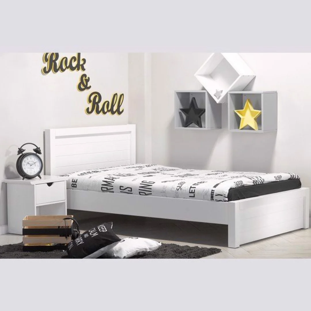 Bedroom Furniture Wood for Girl Pine Wood Bed 80*190 Curved Panels ...