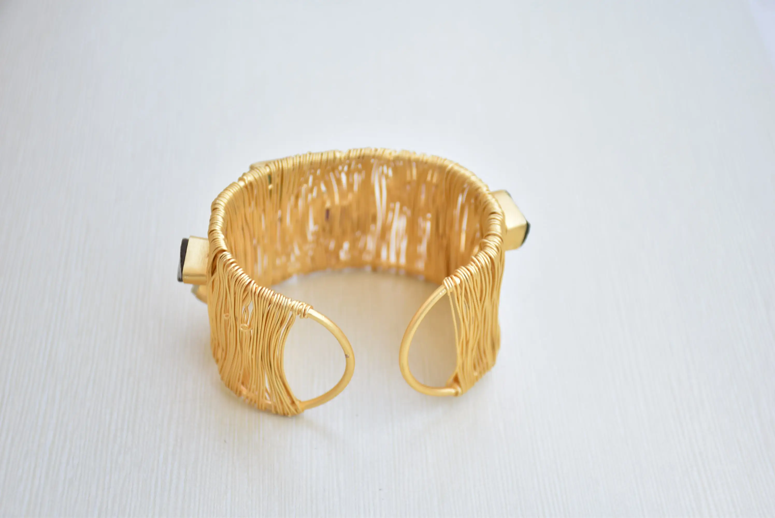Handmade Brass Cuff Bangles With Unique Geometric Design and Semi ...