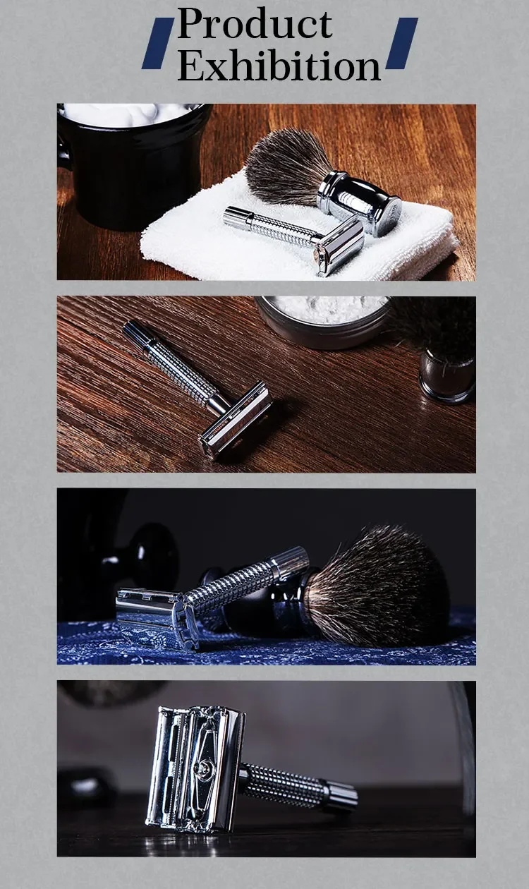 Double Edge Shaving Razor Brass Short Handle Metal Adjustable Razor ...